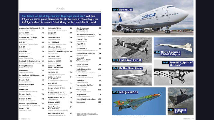 FLUG REVUE: 50 Flugzeug-Legenden